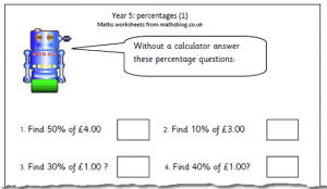 Percentage worksheet for Year 5 – Maths Blog