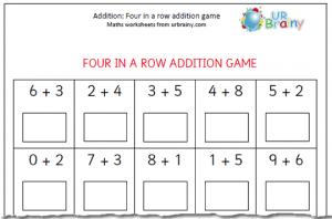 Year 1 Addition: Four in a row game – Maths Blog